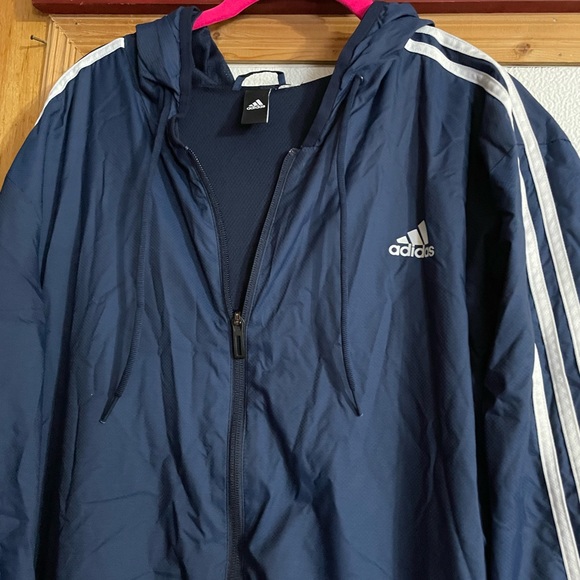 adidas | Jackets & Coats | Adidas Long Sleeve Mens Mens Jacket W Hood No Size Measure P2p 25 ...